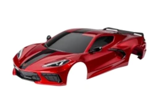 Traxxas 9311R Body, Chevrolet Corvette Stingray, Complete (red) (Painted, Decals Applied) (Includes Side Mirrors, Spoiler, grilles, Vents, & Clipless mounting)