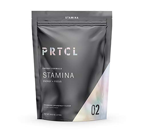 PRTCL STAMINA Cranberry Grapefruit Pre Workout Energy BCAA Supplement Powder; 30 Servings, 270g Pouch