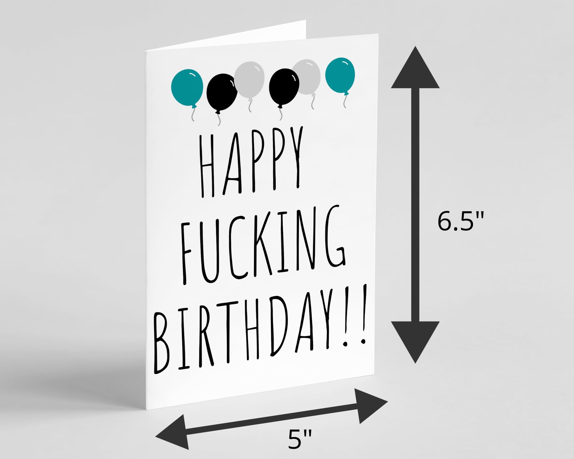 Oh Shirt and More LLC Happy Fucking Birthday Greeting Card with envelope, Funny Adult Humor Greeting Card