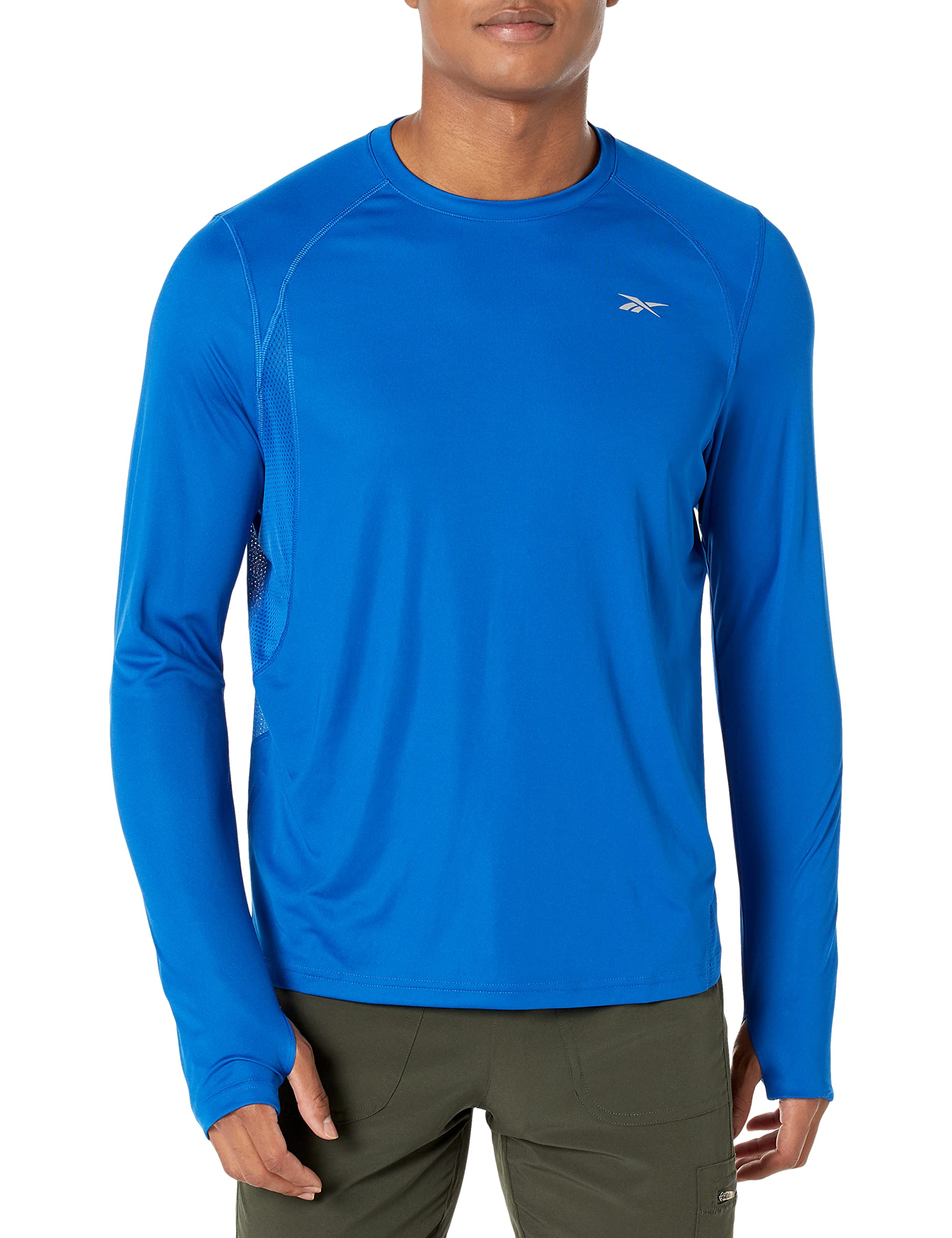 Reebok Men's Standard Running Long Sleeve T-Shirt, Vector Blue, Medium