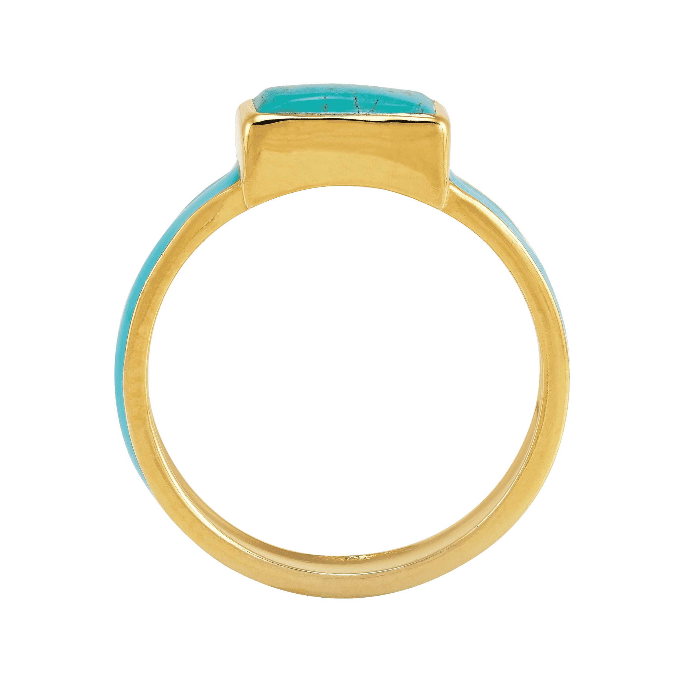 Silpada 'Building Blocks' Turquoise Ring in 18K Yellow Gold-Plated Sterling Silver, Size 11, Size 11