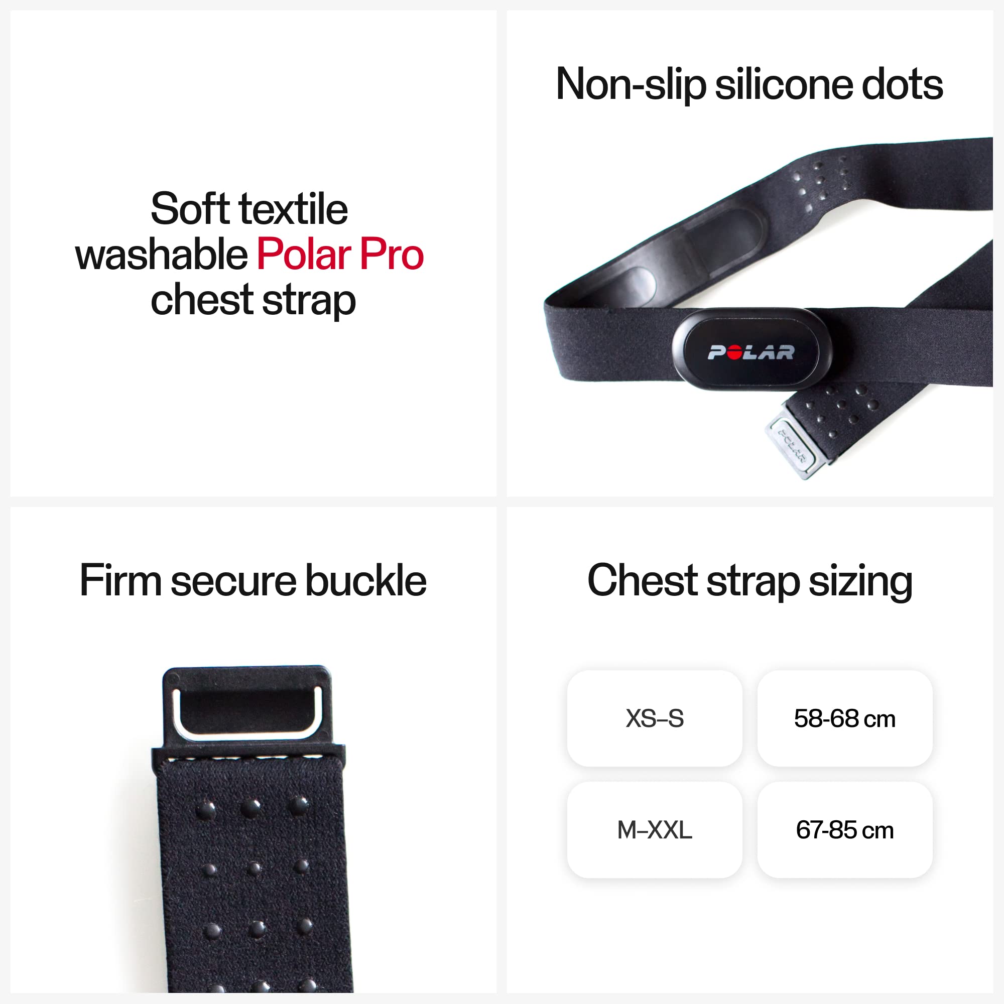 Polar H10 Heart Rate Monitor Chest Strap - ANT + Bluetooth, Waterproof HR Sensor for Men and Women (NEW),Black