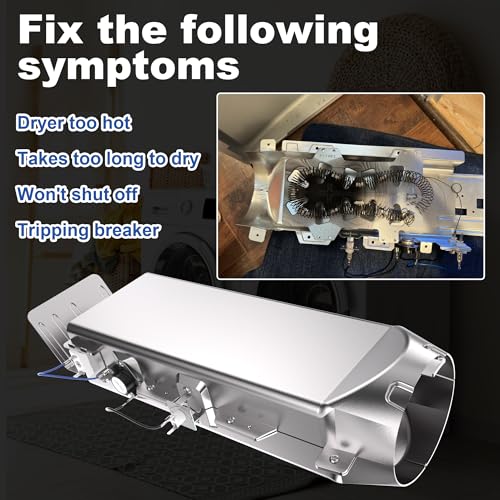 Romalon DC97-14486A Dryer Heating Element includes a built-in DC47-00019A dryer heating element Nickel-chromium content up to 95% For Samsung Dryer dv45h7000ew/a2 dve50r5400v/a3 dve50r5200w/a3 etc