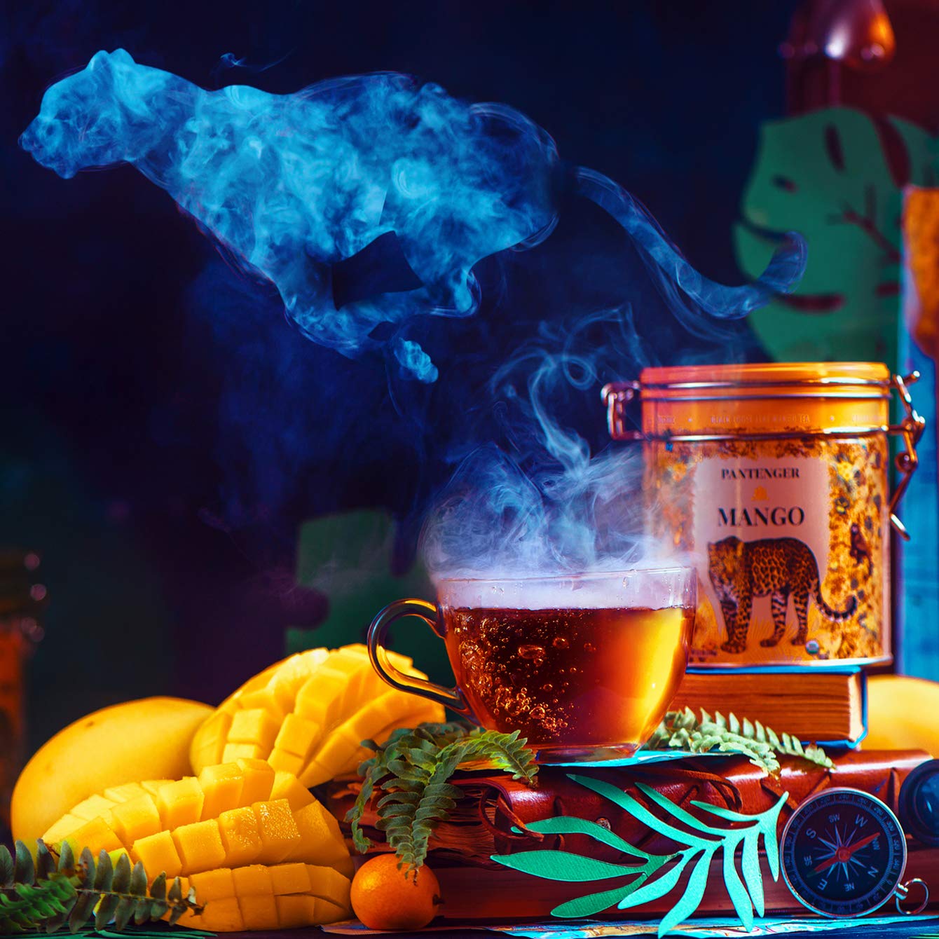 Pantenger Mango Tea Bags. USDA Organic. Black Tea Leaves, Mango Pieces and Marigold Petals. 20 Tea bags.