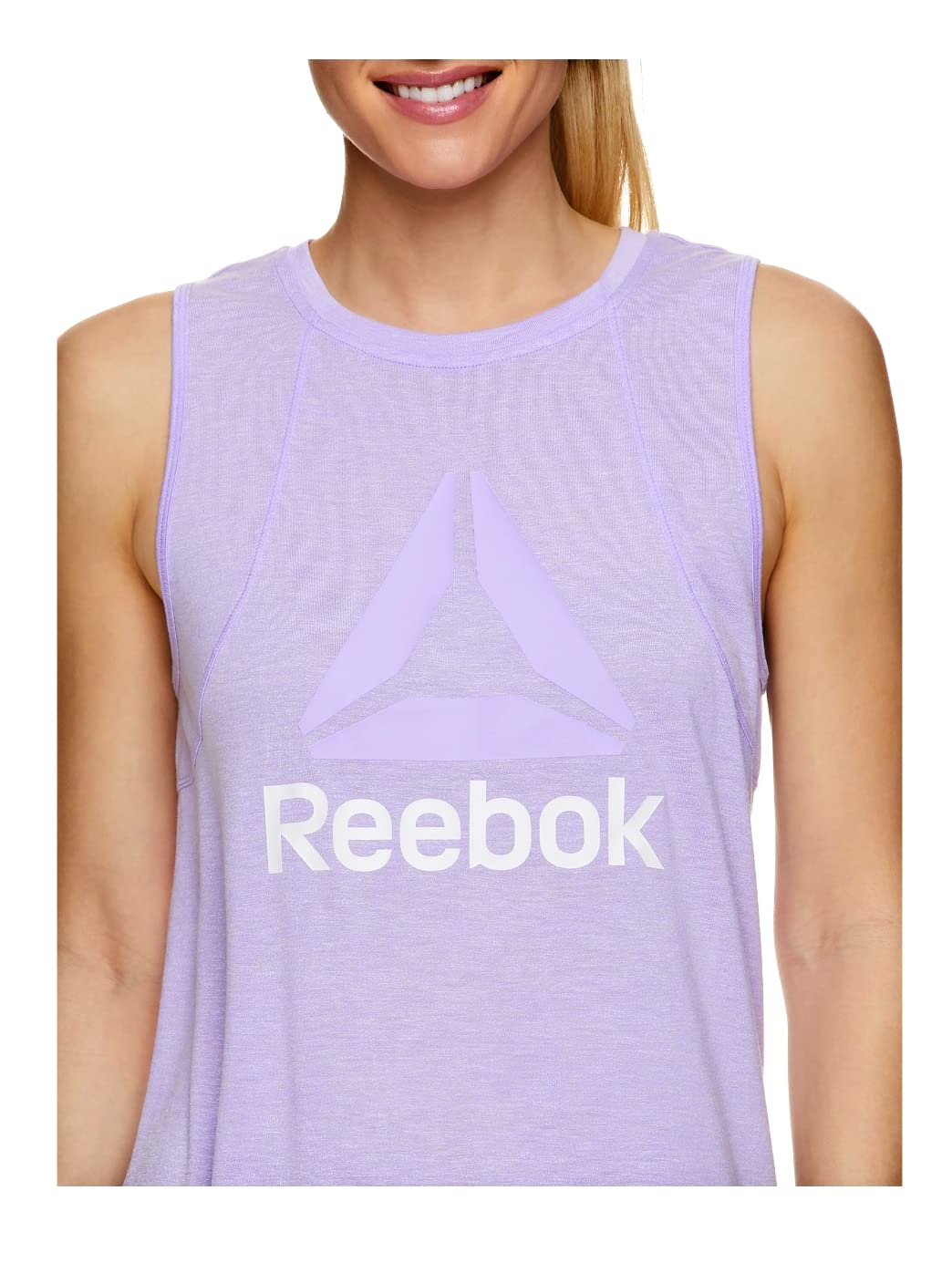 Reebok Womens Muscle, WorkOut, Running, Walking, Yoga Graphic Tank Top (Large, Purple Rose Heather)