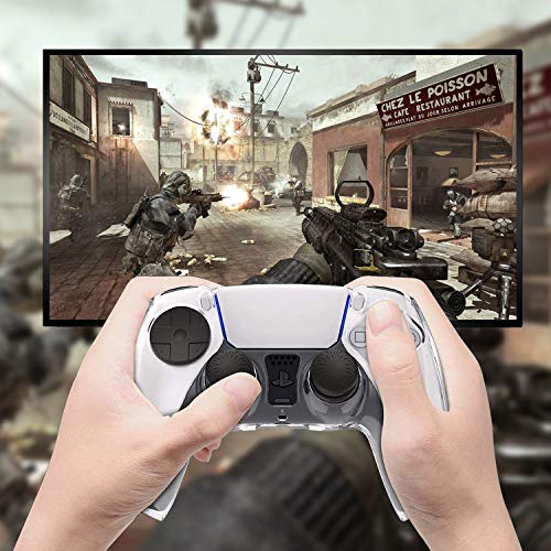 PS5 Controller Accessories Case for PS5 Dualsense Wireless Controller, Protective Cover Hard Shell Storage Pouch Fit PS5 Controller with Case Cover, Thumb Grips for Sony Playstation 5
