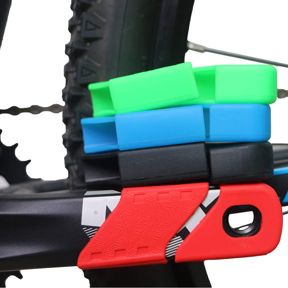 PAXLAMB Mountain Bike Crankset Caps Bicycle Crank Protector Road Bike Crank Protection Sleeve Arm Boots Crankarm Protectors Silicone Dustproof Cover Accessory (Black)
