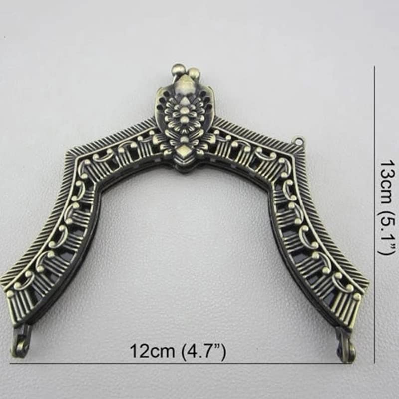 ZLXDP Brass Crystal on Surface with Screws Handmade Handbag Accessories Metal Purse Frame Handles