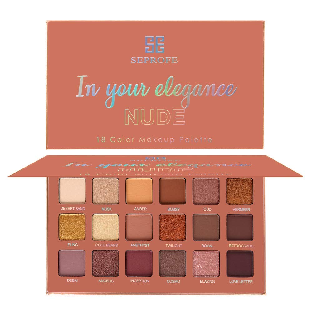 SEPROFE Eyeshadow Palette, Eye Shadow Palette Makeup, Smoky Eye Shimmer Matte Glitter, Eyeshadow Palette for Brown Eyes