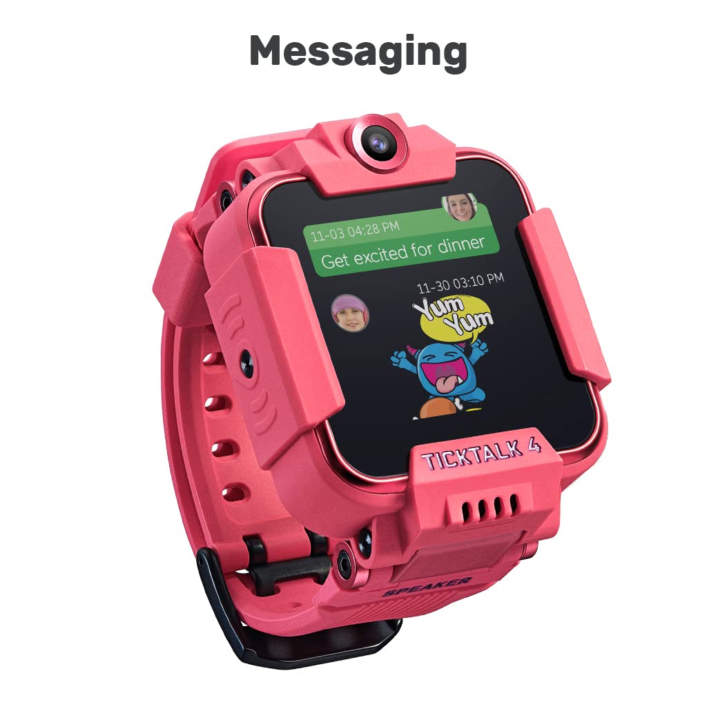 TickTalk 4 Unlocked 4G LTE Kids Smart Watch Phone with GPS Tracker, Combines Video, Voice and Wi-Fi Calling, Messaging, 2X Cameras & Free Streaming Music