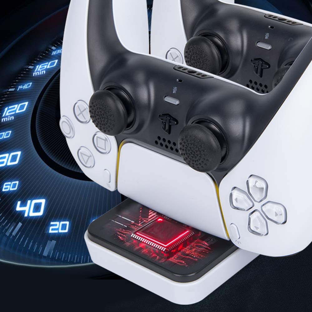 PS5 Controller Charger Charging Station for DualSense Controller PS5 Remote Charger PS5 Dualsense Charging Station 600mA Fast Charge Dock