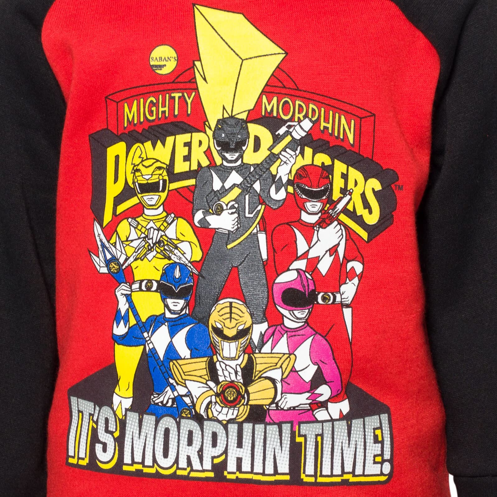 Power Rangers Black Ranger Yellow Ranger Blue Ranger Little Boys Fleece Pullover Hoodie Pants Red/Black 7-8