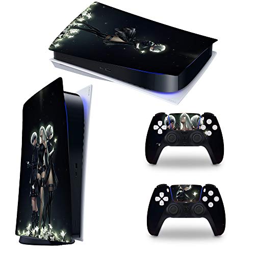 playstation 5 Skin Set – Sword Beauty Girl - HD Printing Vinyl Skin Cover Protective for PS5 Console and 2 PS5 Controller ( Only fit PlayStation 5 regular)