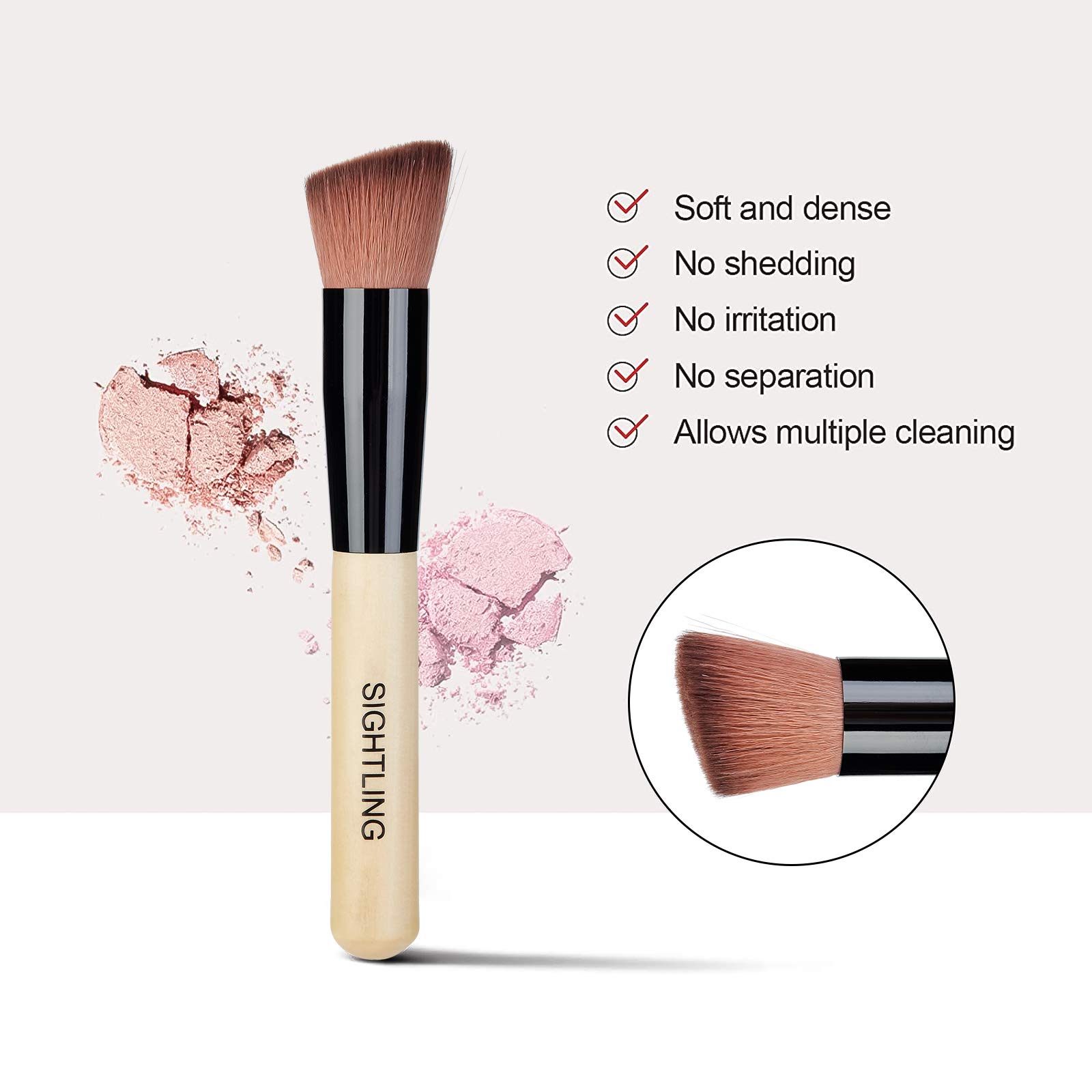 SIGHTLING 2PCS Air Cushion CC Cream Mushroom Head Foundation, Moisturizing CC Cream Makeup Long Lasting Matte Concealer with Foundation Brushes & Makeup Sponge Blender Set