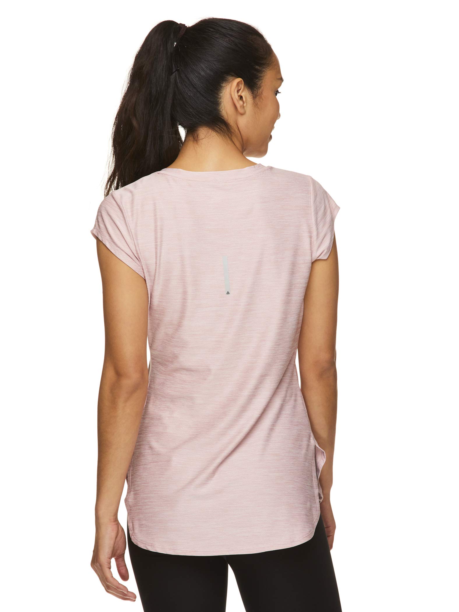 Reebok Women's Legend Running & Gym T-Shirt - Performance Short Sleeve Workout Clothes for Women - Legend Top Zephyr Heather Pink, Small