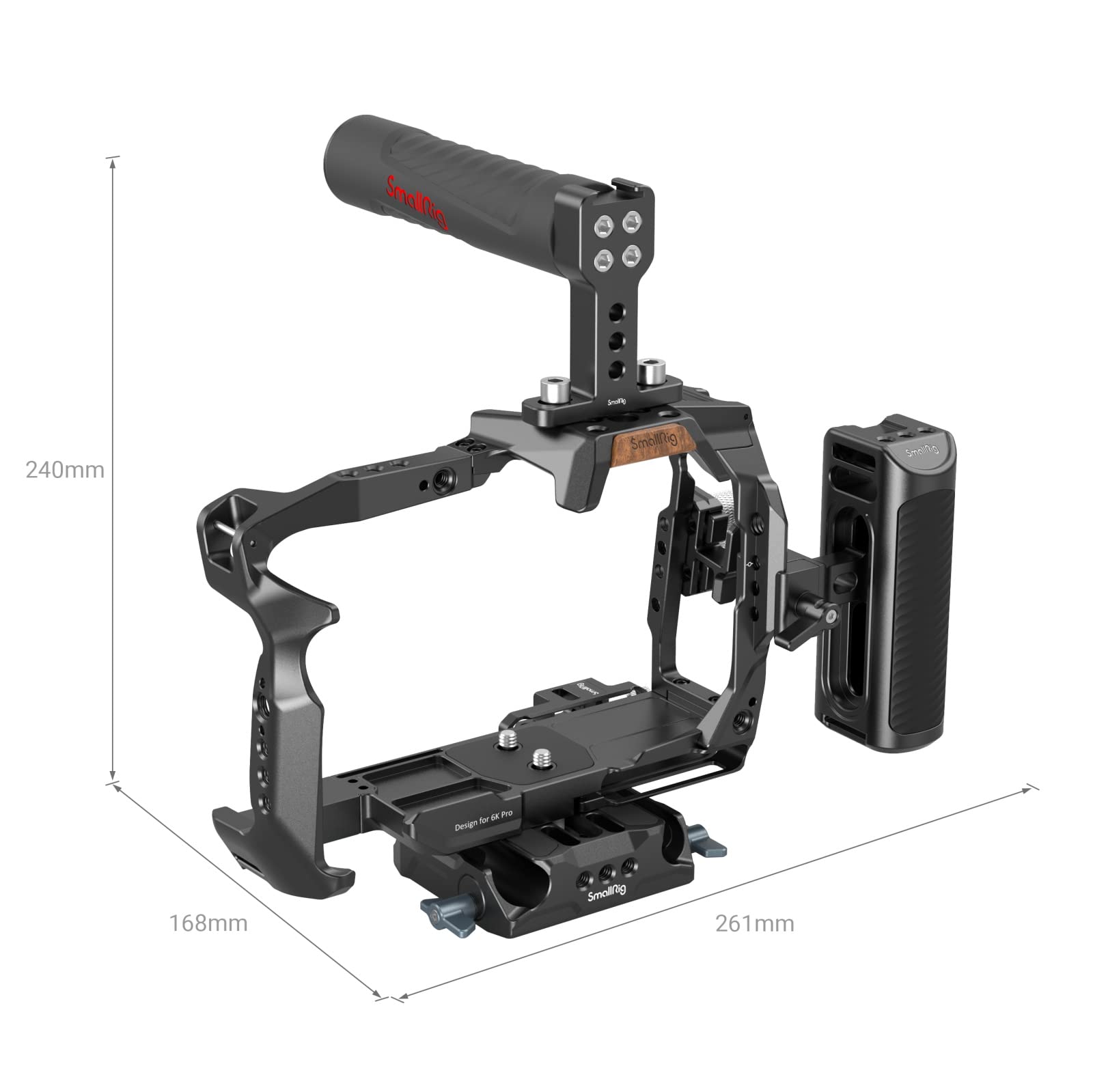 SmallRig Camera Cage Kit for BMPCC 6K Pro / 6K G2, with Camera Cage, 15mm Baseplate, Top Handle, Side Handle, Cable Clamp for HDMI, SSD Mount for BMPCC 6K Pro / 6K G2-3584