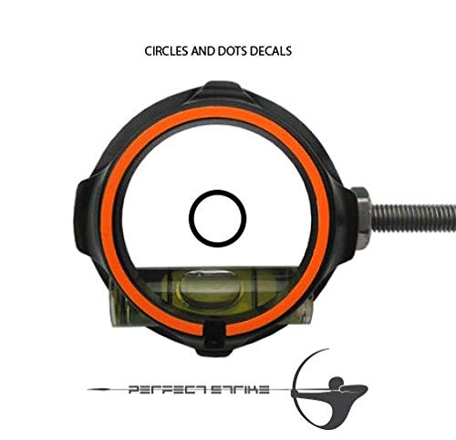 Perfect Strike Archery Circles and Dots Decals for Scope Lenses. Great for Practice or Competition. Perfect Strike Adhesive Backed Vinyl Decals. (Black)