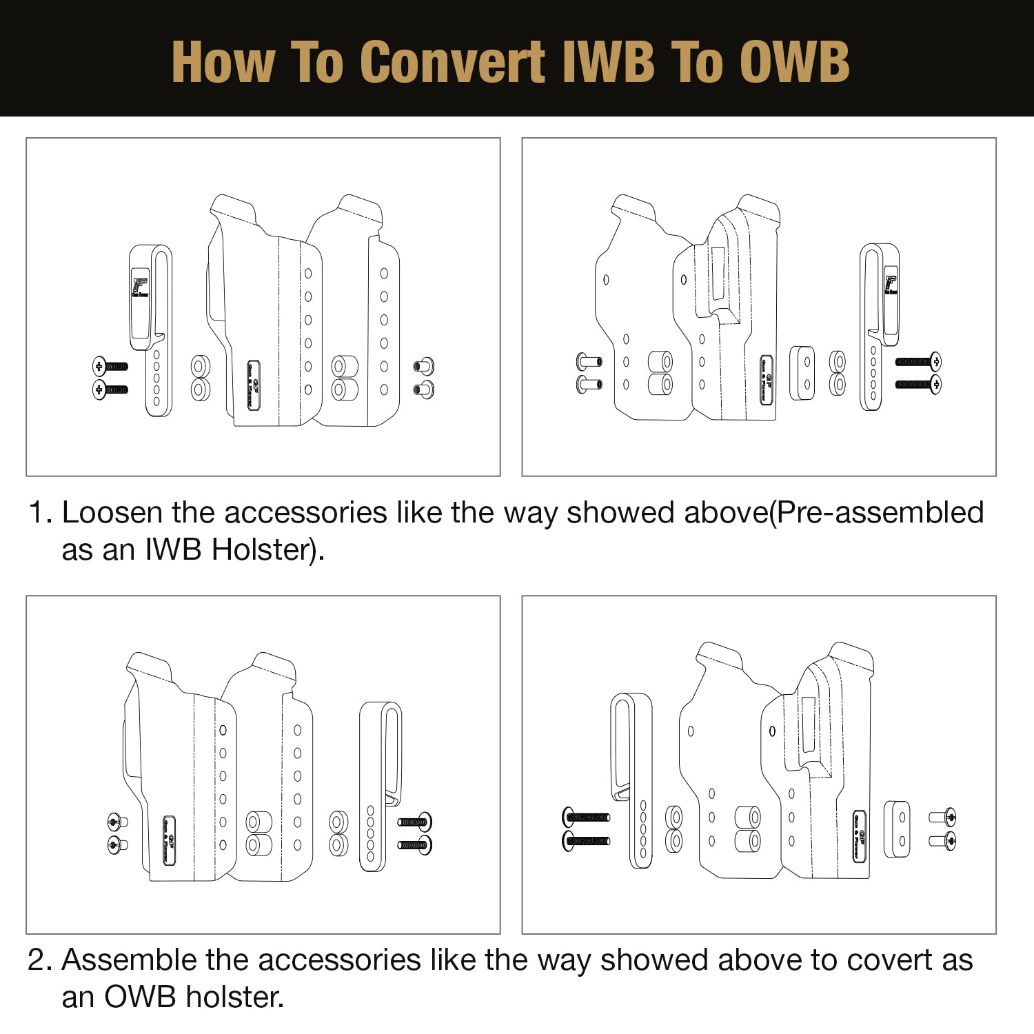 OWB Holster Compatible with Glock 43 43x, Outside Waistband Carry Holster Compatible with G43 43x, OWB Right Hand Draw Gun Holster for Men/Women Adj. Cant & Retention,Clear