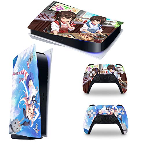 PlayStation 5 Skin Set โ Cute Girl Collection - HD Printing Vinyl Skin Cover Protective for PS5 Standard Edition Console and 2 PS5 Standard Edition Controller