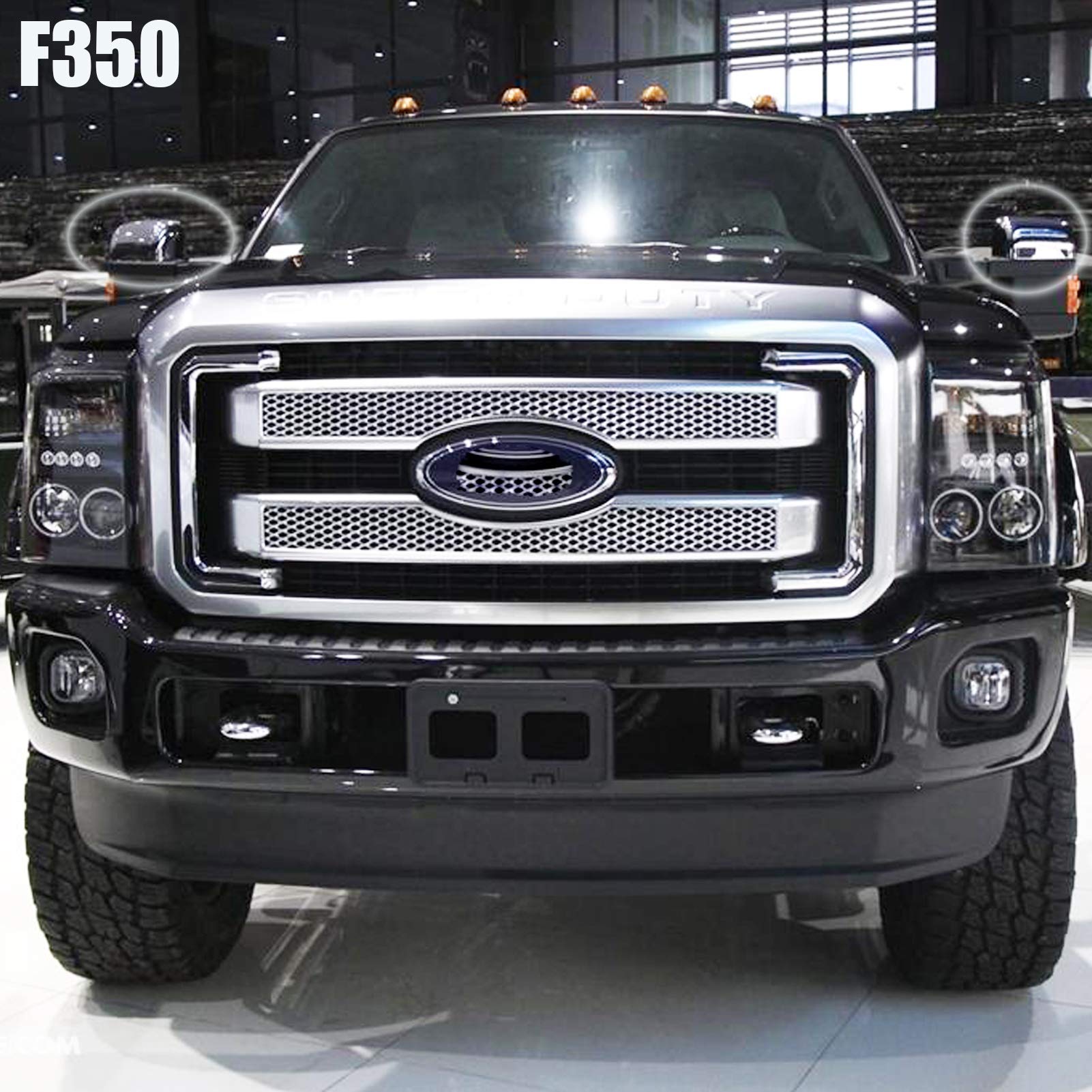 PerfecTech Super Duty Chrome Plated Mirror Covers Ultra Durable Top Half for 2008-2016 Ford F250 F350 F450(2 Pcs)