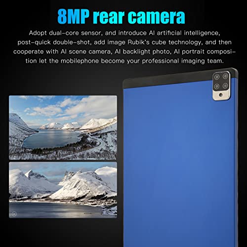 VINGVO Gaming Tablet, Octa Core CPU Dual Camera Blue 10 Inch Tablet for School (US Plug)