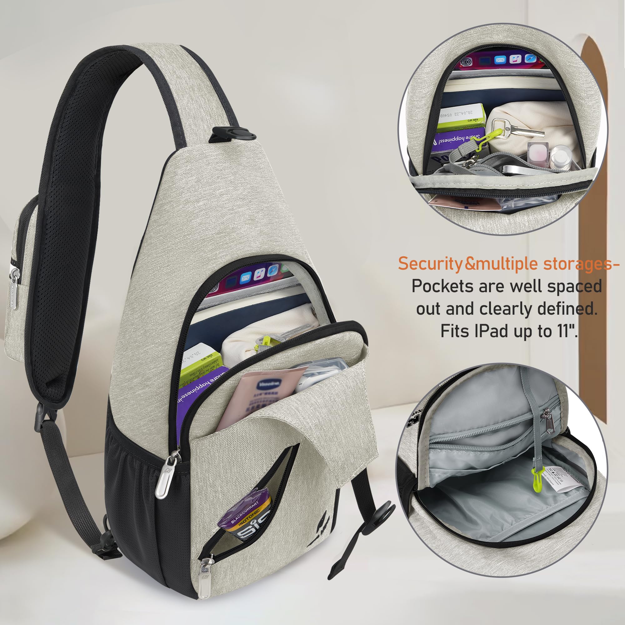 N NEVO RHINO Sling Backpack Multipurpose Crossbody Bag Sling Bag Daypack Shoulder Bag for Travel Hiking