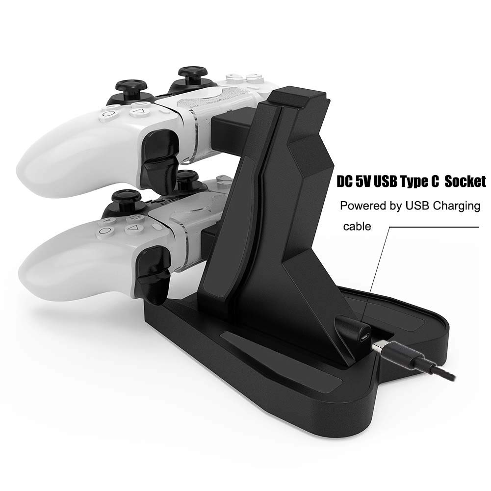 PS5 DualSense Controller Charger, Aosai Playstation 5 Controller Charger Charging Docking Station Stand.Dual USB Fast Charging Station & LED Indicator for Sony PS5 DualSense Controller (Black)