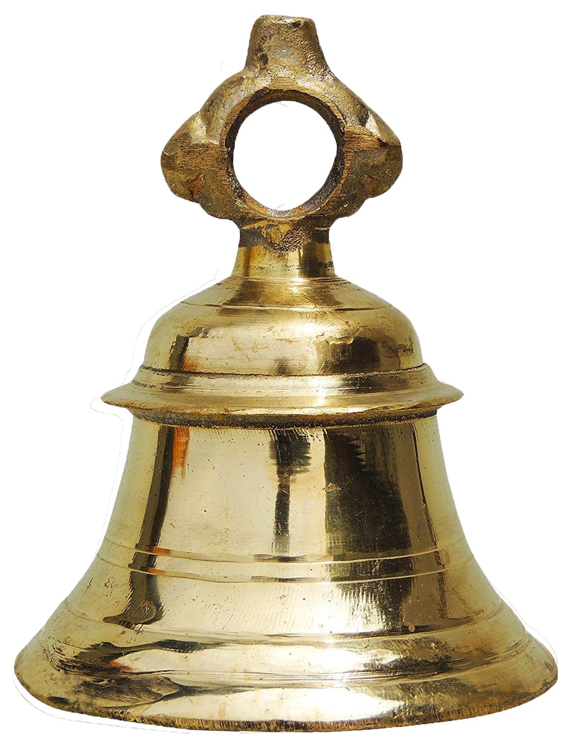 PARIJAT HANDICRAFT Solid Brass Temple Ganta Hanging Ship Bell Brass Pooja Bell Indian Temple Bell Size-5 Inch