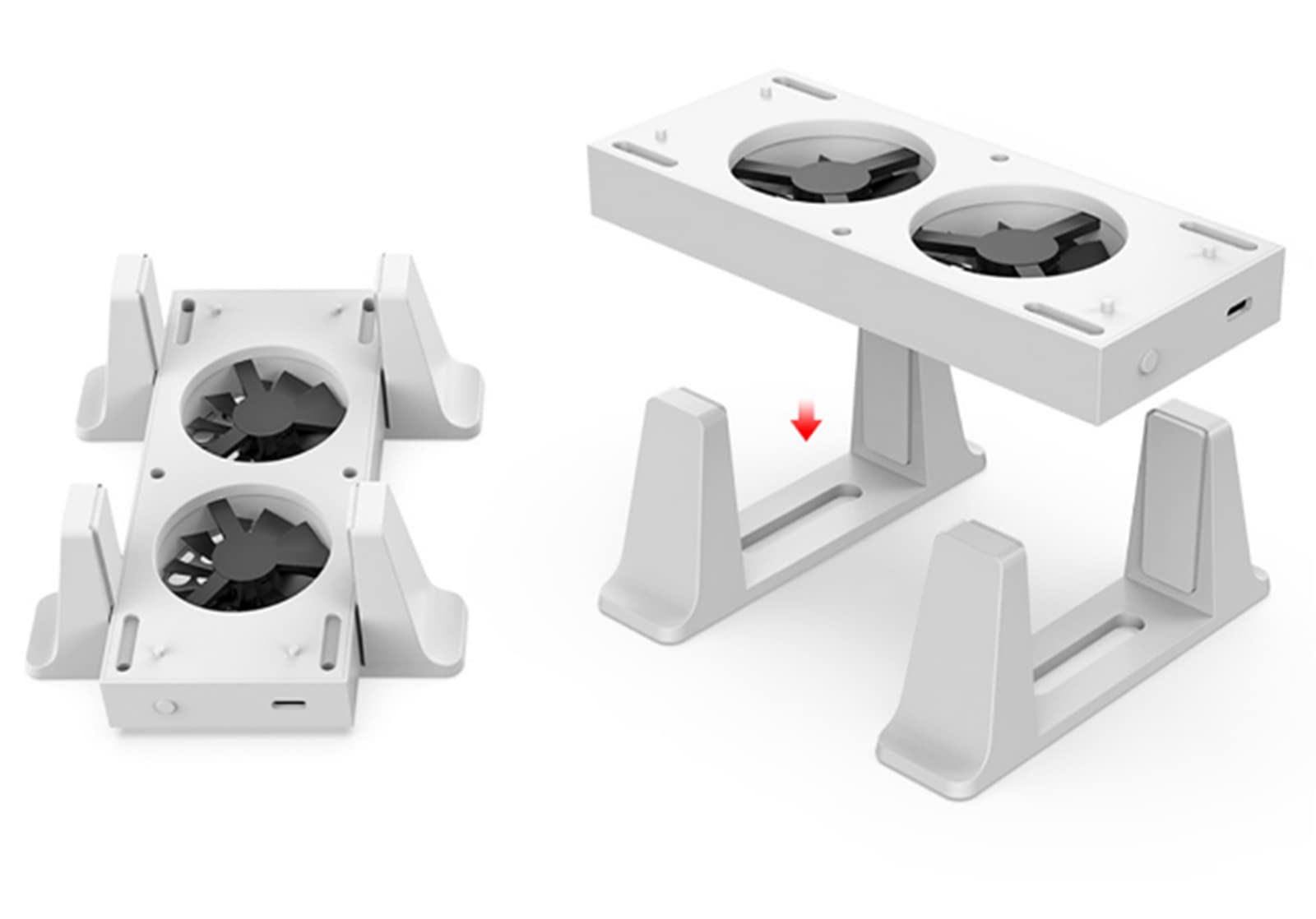 ZOAONWKS Vertical Cooling Fans Stand for Xbox Series S Console Smart Xbox Series S Cooler Fan Temperature Controlled 3 Levels Adjustable Speed with Type-C Power Input