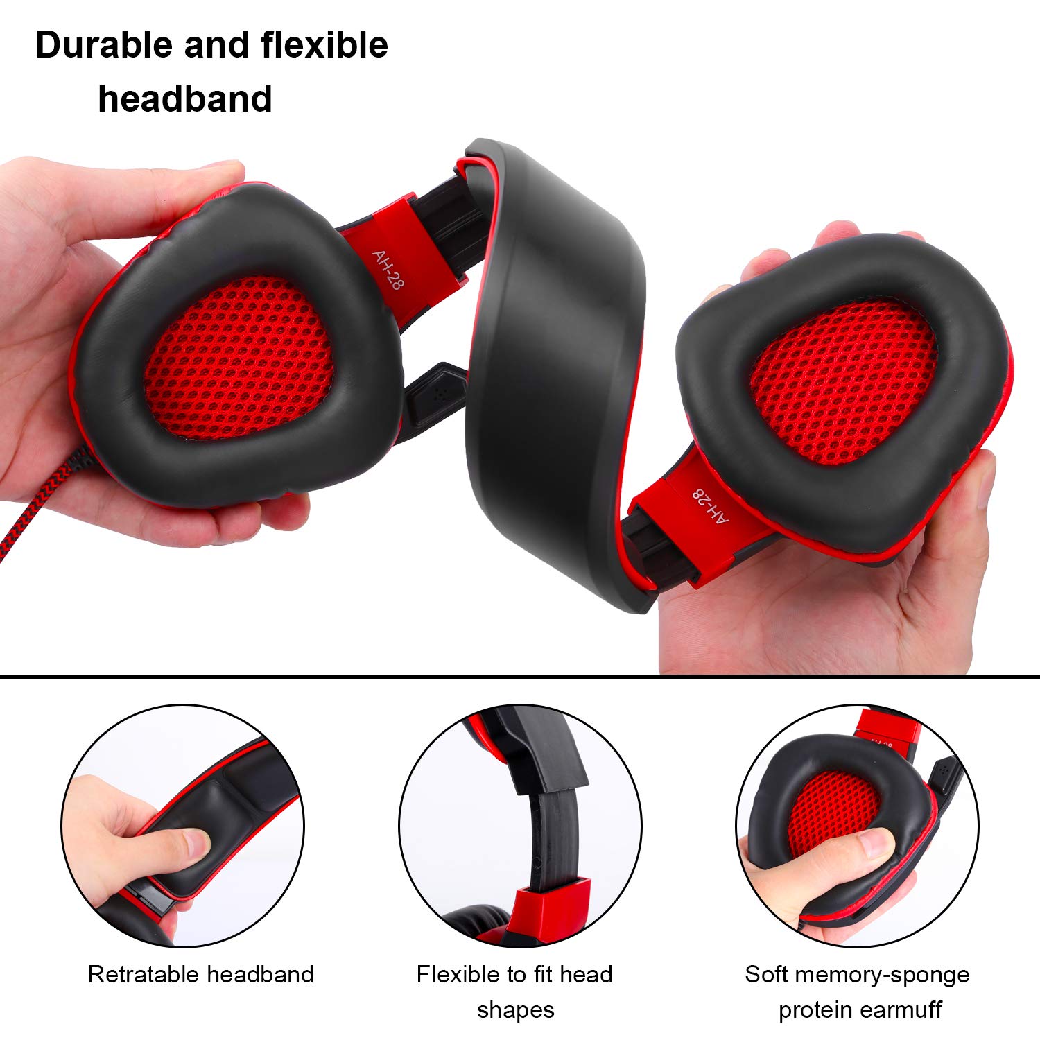 PS5 Gaming Headset with Mic,Stereo Sound Computer Gaming Headset with Microphone,Over-The-Ear Noise Isolating for Xbox One/PS4/PC