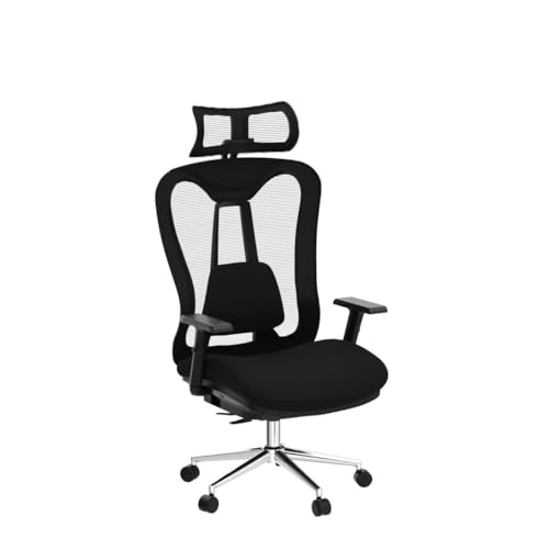 Office Chair, Ergonomic Desk Chair with Seat Slider, 4D Pillow Lumbar Support Height & Depth Adjustment, Tilt Lock, Adjustable Headrest & Armrest, Curved Cushion Computer Chair Home Office Desk Chairs