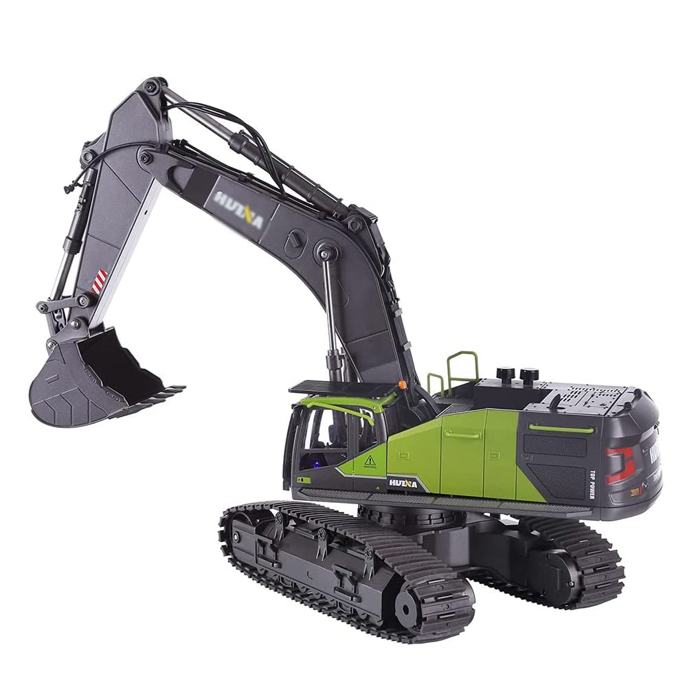 ZRYYWAN 4-in-1 RC Excavator, 2.4G Remote Control Digger, 22-Channel Alloy Grab Truck, Digger Construction Truck Full Function Engineering Vehicle Toy for Kids and Adults