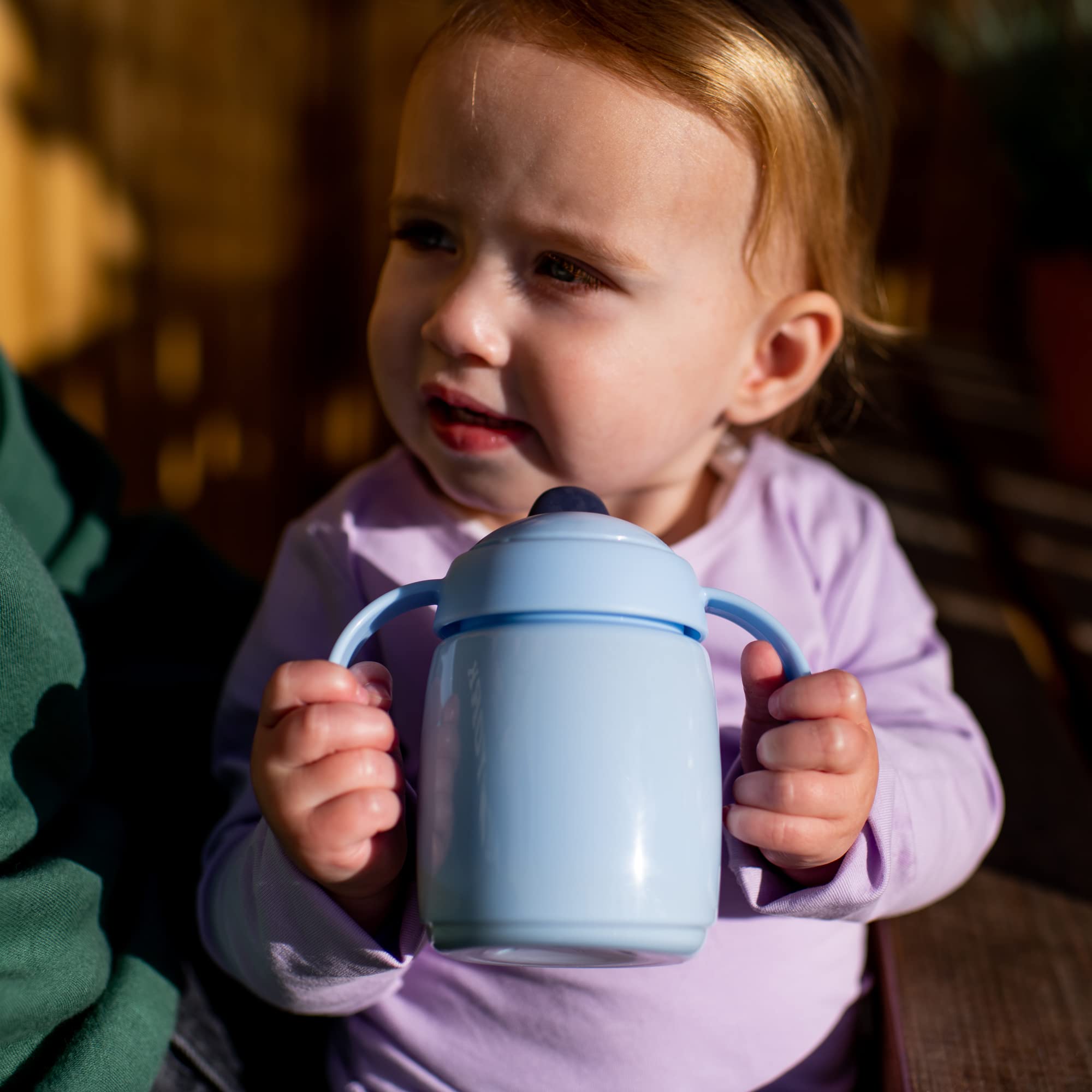 Tommee Tippee Superstar Trainer Sippy Cup for Toddlers, INTELLIVALVE Leak-Proof & Shake-Proof (10oz, 6+ Months, 2 Count), Blue
