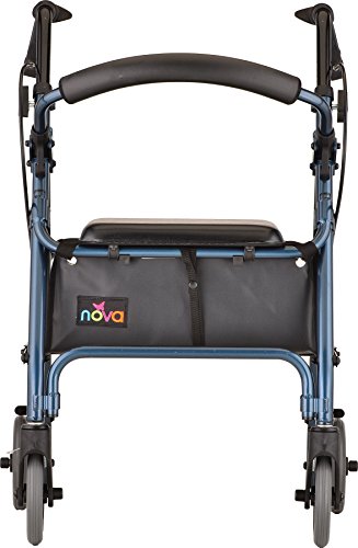 NOVA Medical Products GetGo Petite Rollator Walker for Height 4’0” - 5”4”, Blue, 1 Count