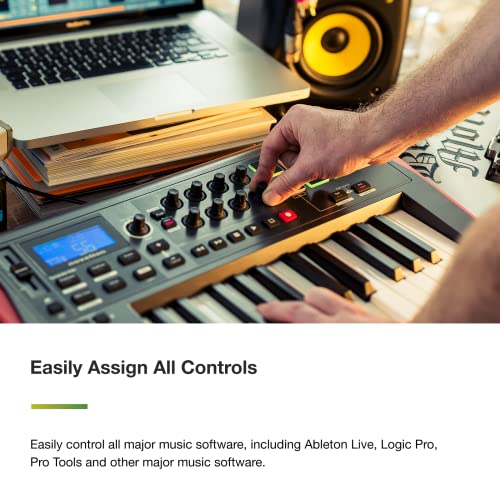 Novation Impulse 61 Keys USB bus-powered MIDI Controller Keyboard โ Robust, ultra-responsive, full-size piano keyboard with aftertouch and velocity-sensitive pads โ works on Mac or Windows