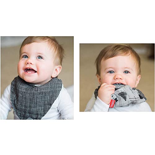 Nuby Reversible 100% Natural Cotton Muslin 3 Piece Teething Bib (Boy 6 Count)