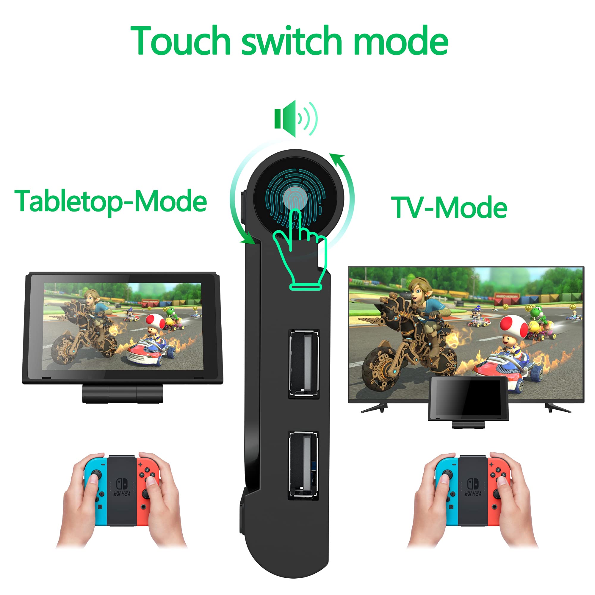 TOMSHEIR Docking Station for Nintendo Switch, Portable Charging Dock Support 4K HDMI TV Adapter Set Replacement for Official Nintendo Switch with USB 3.0 Port