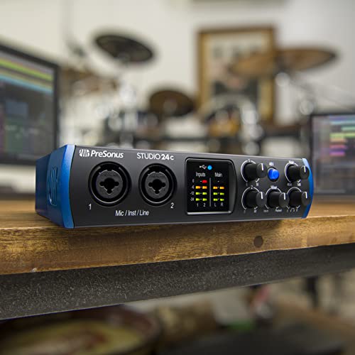 PreSonus Studio 24c 2x2, 192 kHz, USB Audio Interface with Studio One Artist and Ableton Live Lite DAW Recording Software