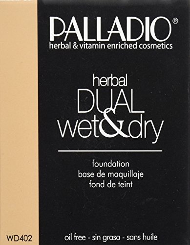 Palladio Dual Wet and Dry Foundation with sponge and Mirror, Squalane Infused, Apply Wet for Maximum Coverage or Dry for Light Finishing and Touchup, Minimizes Fine Line, All day Wear, Cypress Beige