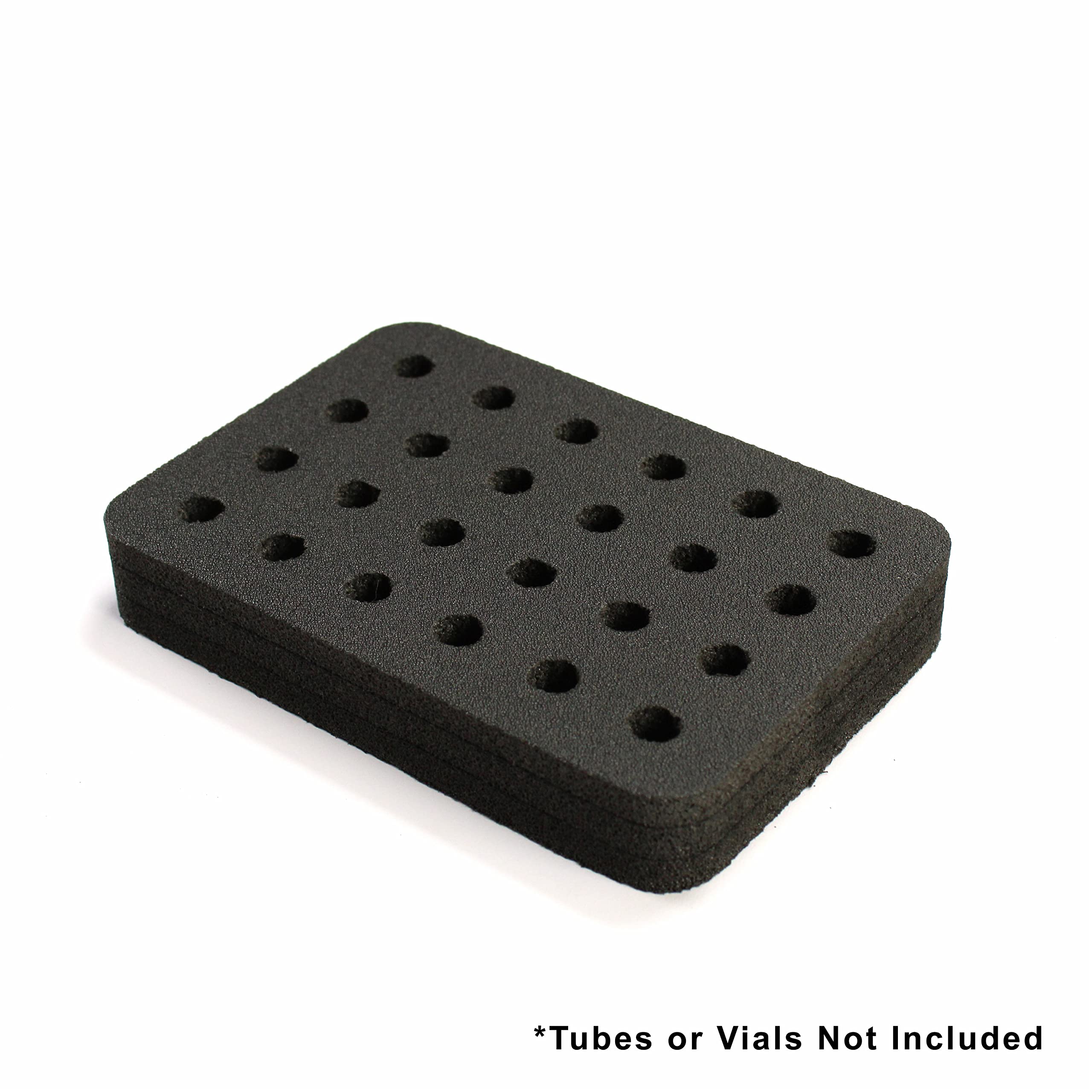 Polar Whale Test Tube Rack Durable Black Foam Storage Holder Organizer Stand Transport Holds 24 Tubes Fits up to 11mm Diameter