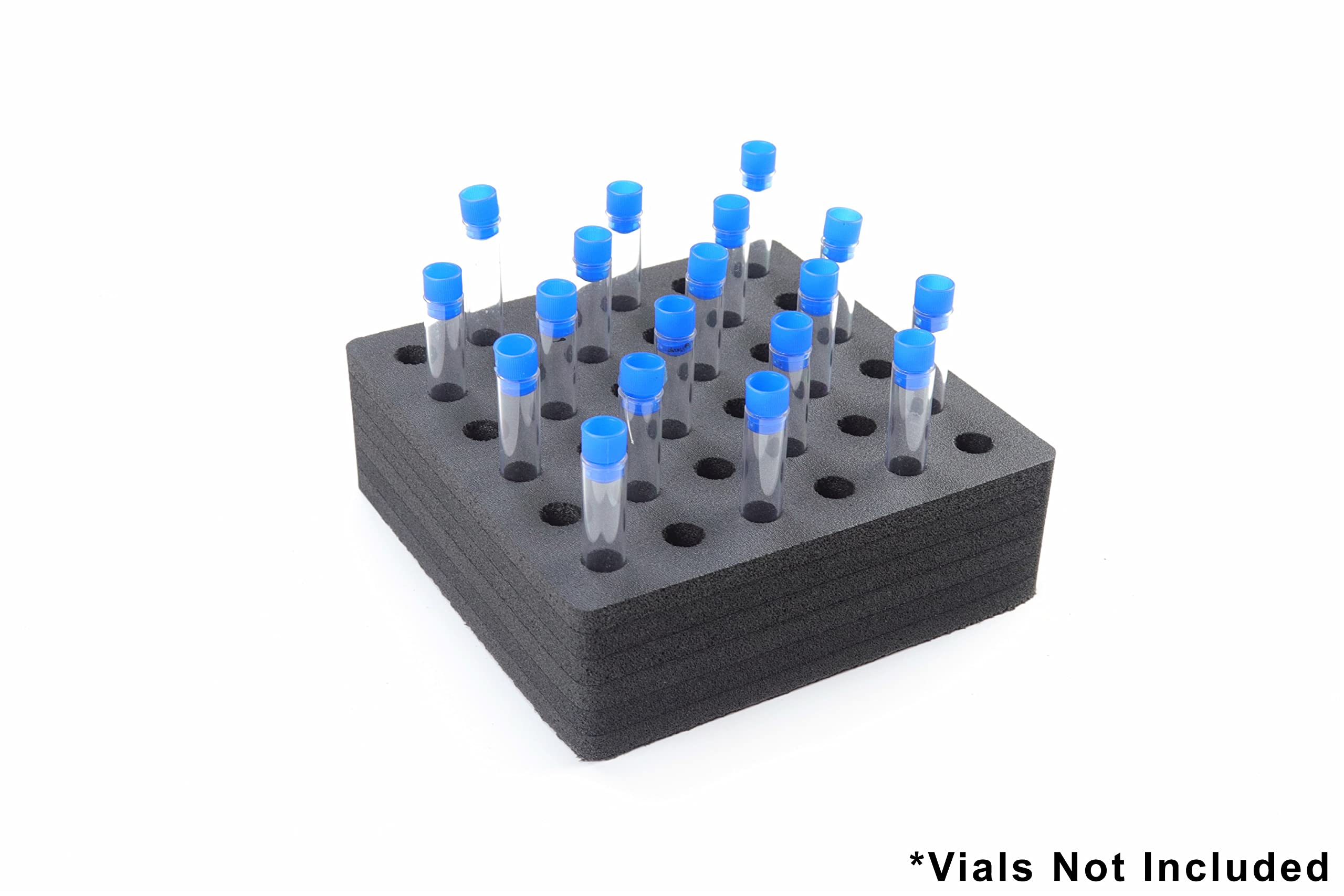 Polar Whale 10 Test Tube Freezer Racks Durable Black Foam Storage Holder Organizer Stand Transport Holds 36 Tubes Fits up to 13mm Diameter