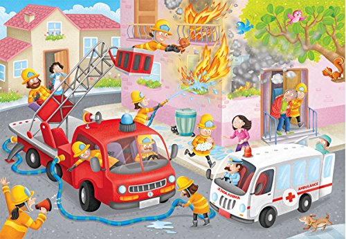 Ravensburger Firefighter Rescue! 60 Piece Jigsaw Puzzle for Kids - 09641 - Every Piece is Unique, Pieces Fit Together Perfectly