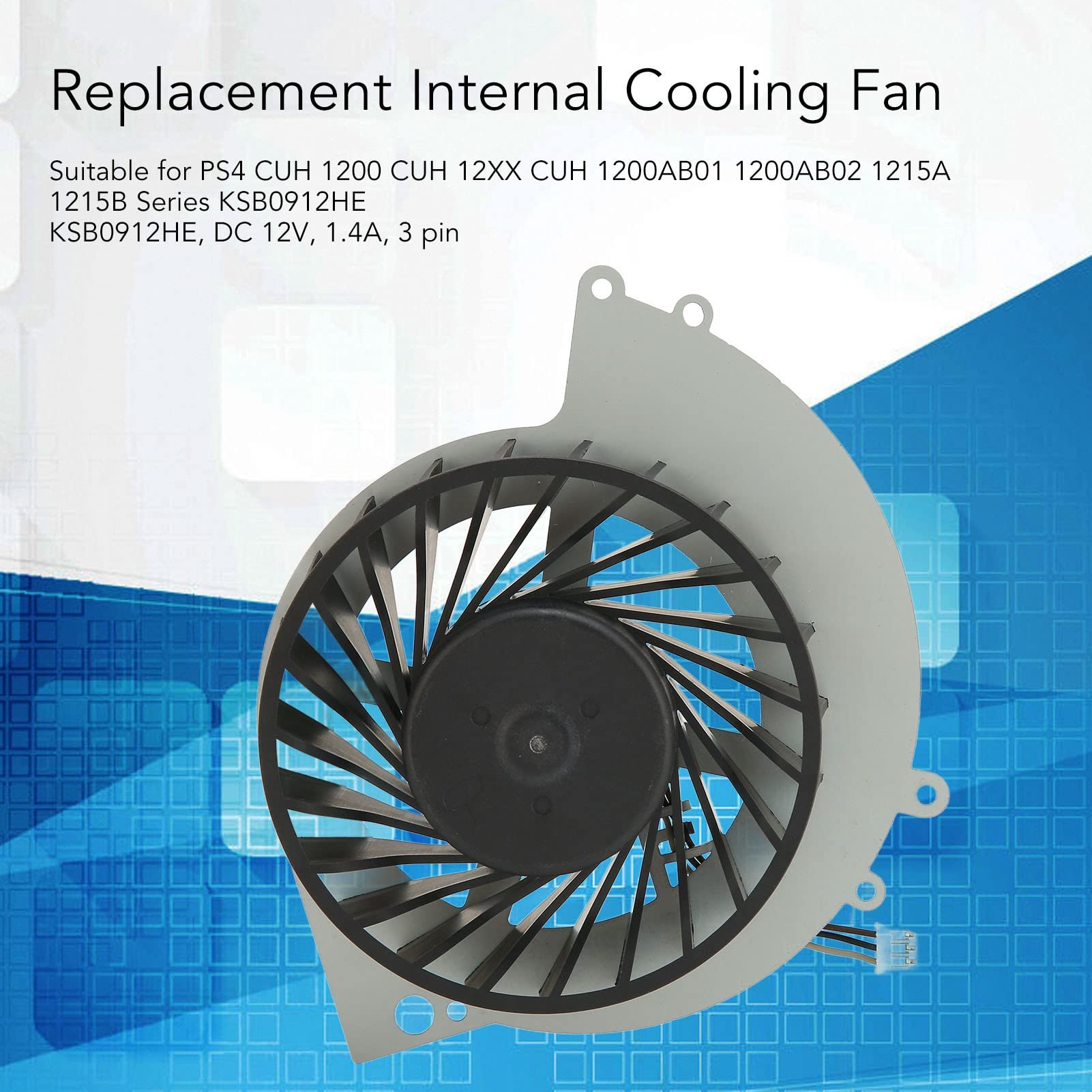 Zunate PS4 CPU Cooling Fan Replacement for PS4 CUH 1200 CUH 12XX CUH 1200AB01 1200AB02 1215A 1215B Series Games Console
