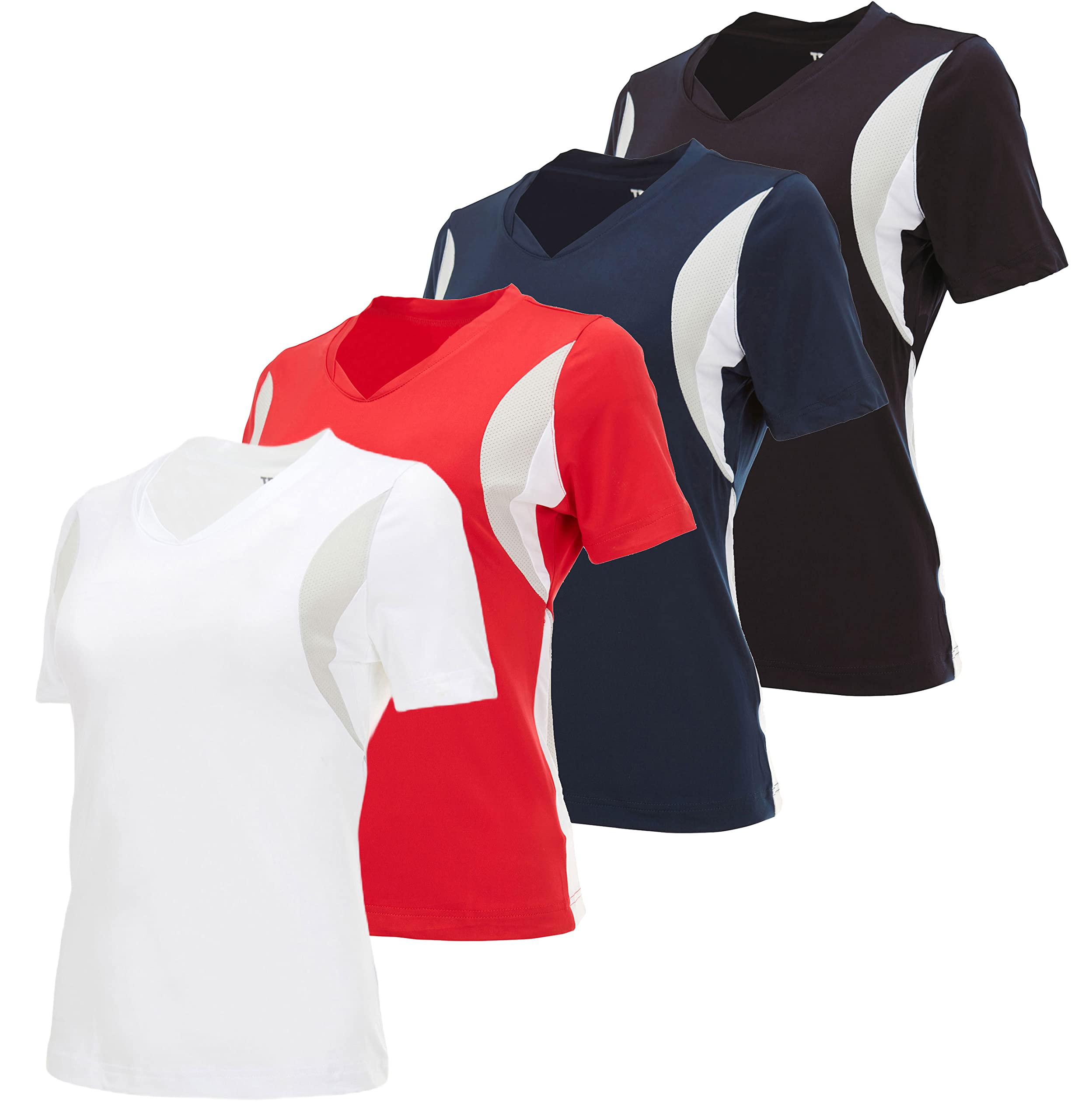 Women's Short Sleeve V-Neck T-Shirt Loose fit Activewear Dri-Fit Moisture Wicking Workout Yoga Top (Available in Plus)