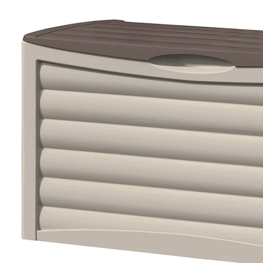 Suncast DB8300 83 Gallon Resin Outdoor Patio Storage Deck Box, Taupe (2 Pack)