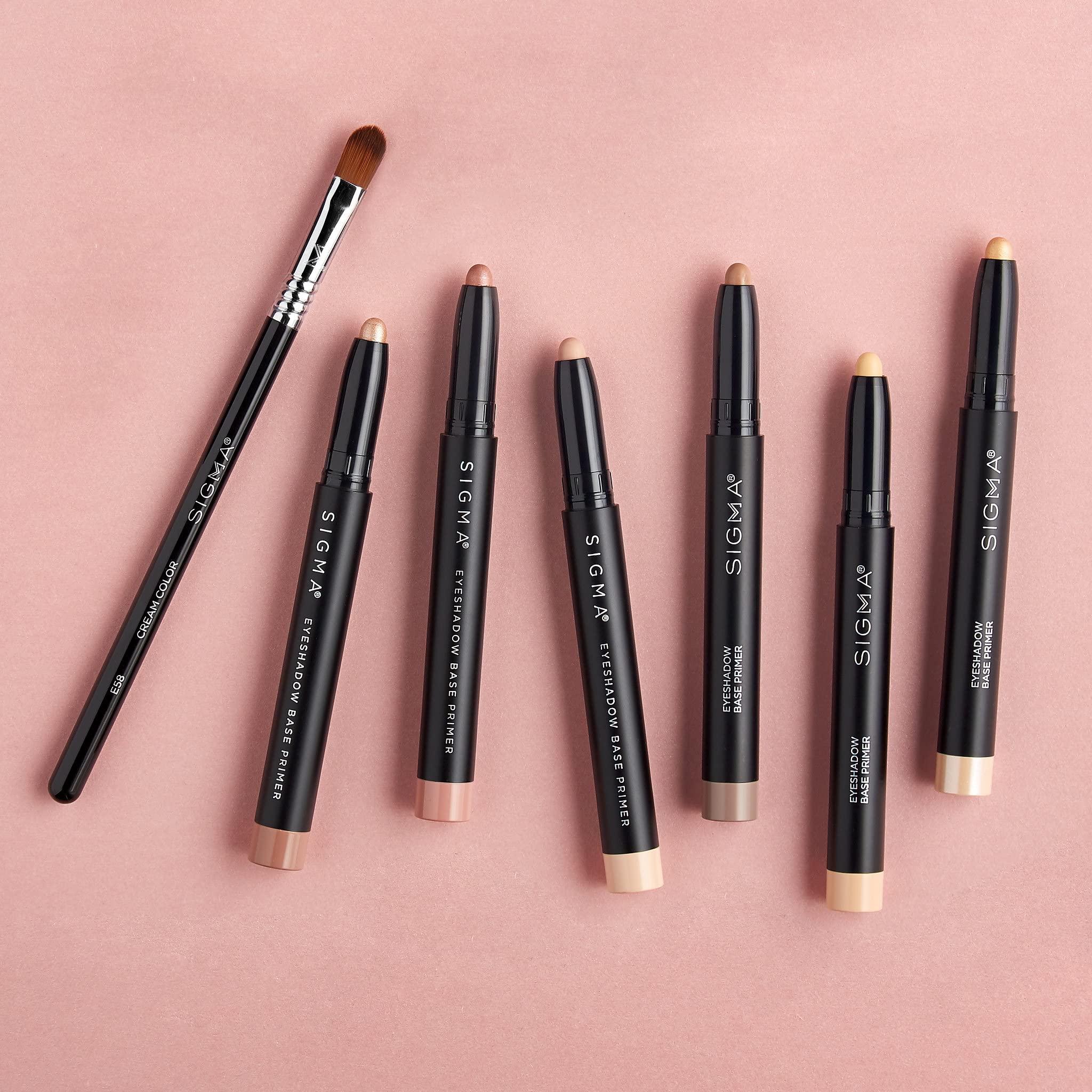 Sigma Beauty Eyeshadow Primer Base – Professional Grade Eye Primer Crayon w/Retractable Tip for Long-Lasting Makeup & All-Day Color Payoff, Prevents Creasing (Bubbly, Pinky Peach Champagne Shimmer)