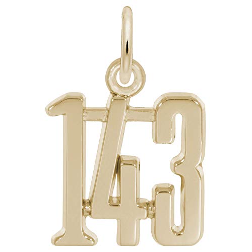 Rembrandt Charms Gold Plated Sterling Silver 1-4-3 I Love You Charm Pendant