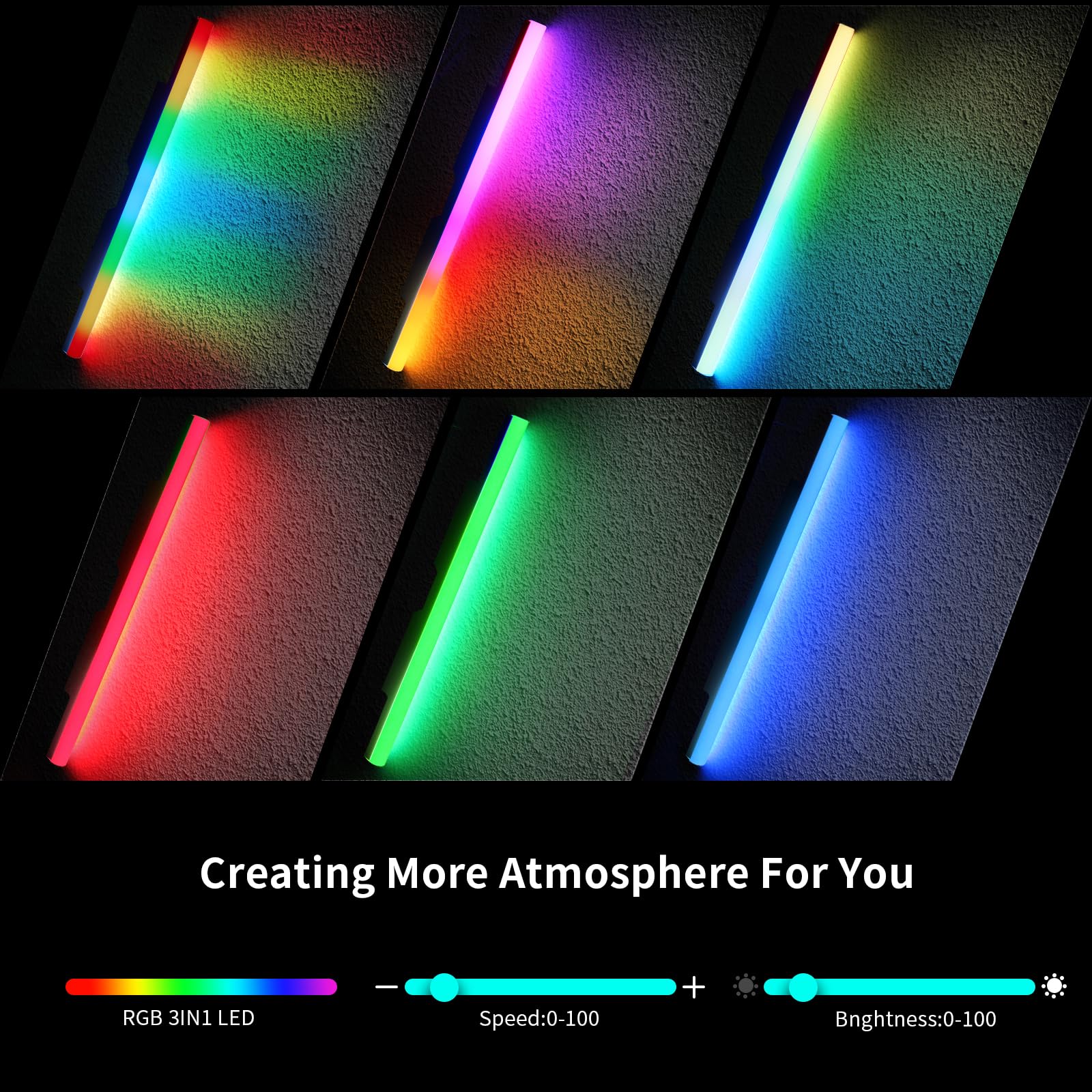 YeeSite LED Stage Light Bar - 144LED 60W DMX RGB DJ Light Bar with Diffuser Cover Sound Activated 12 Pixel 56 Shows Chase Effects Lighting Uplight for Party Events Concert Dance Wedding (12LED Light)