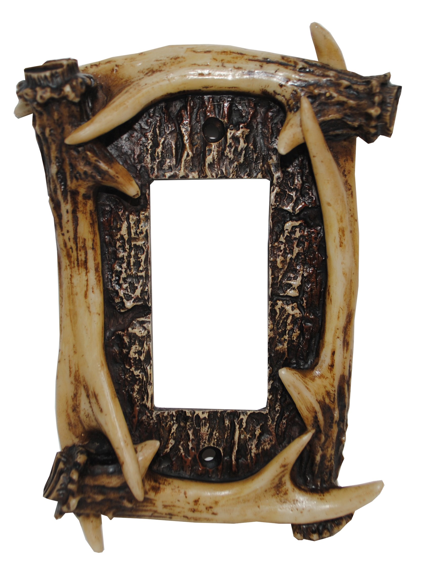 Paseo Road by HiEnd Accents Antler Single Wall Plate, Brown Decorative Light Switch Cover, Rustic Western Cabin Lodge Style Outlet Cover