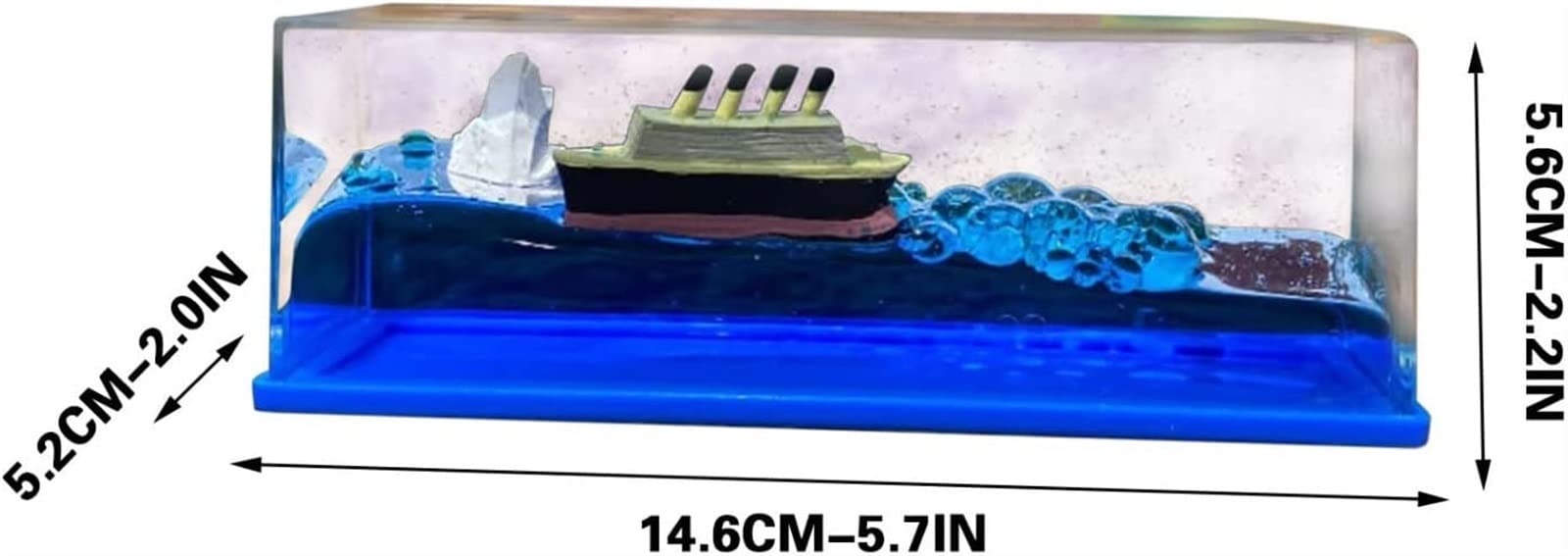 ZOHIKO Unsinkable Boat in a Box Cruise Ship That Never Sinks Decoration for Car Unsinkable Ship Liquid Wave Paperweight Floating Acrylic Model Desk Toy